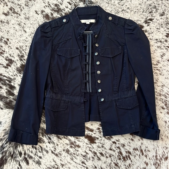 LOFT | Jackets & Coats | Navy Military Style Jacket | Poshmark